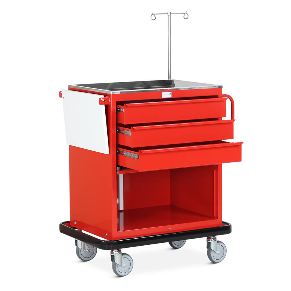 WT210 - Resuscitation Trolley Mild Steel - 3 x 96mm Deep Drawers, Lowe ...